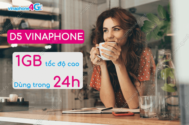Gói D5 Vinaphone 4G 5k/ ngày có ngay 1.2GB dùng trong 24h