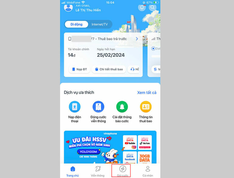 1 giây hủy gói VD90 của VinaPhone 888, 1543 miễn phí